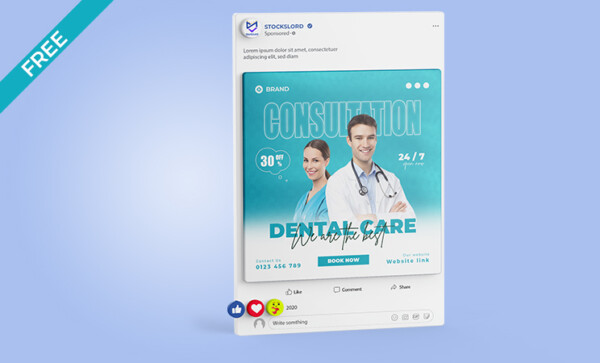 Dental Medical Health Care Social Media Post Design