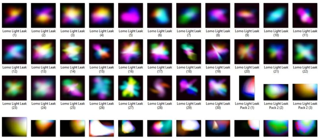 102 Lomo Light Leaks Photo Overlays